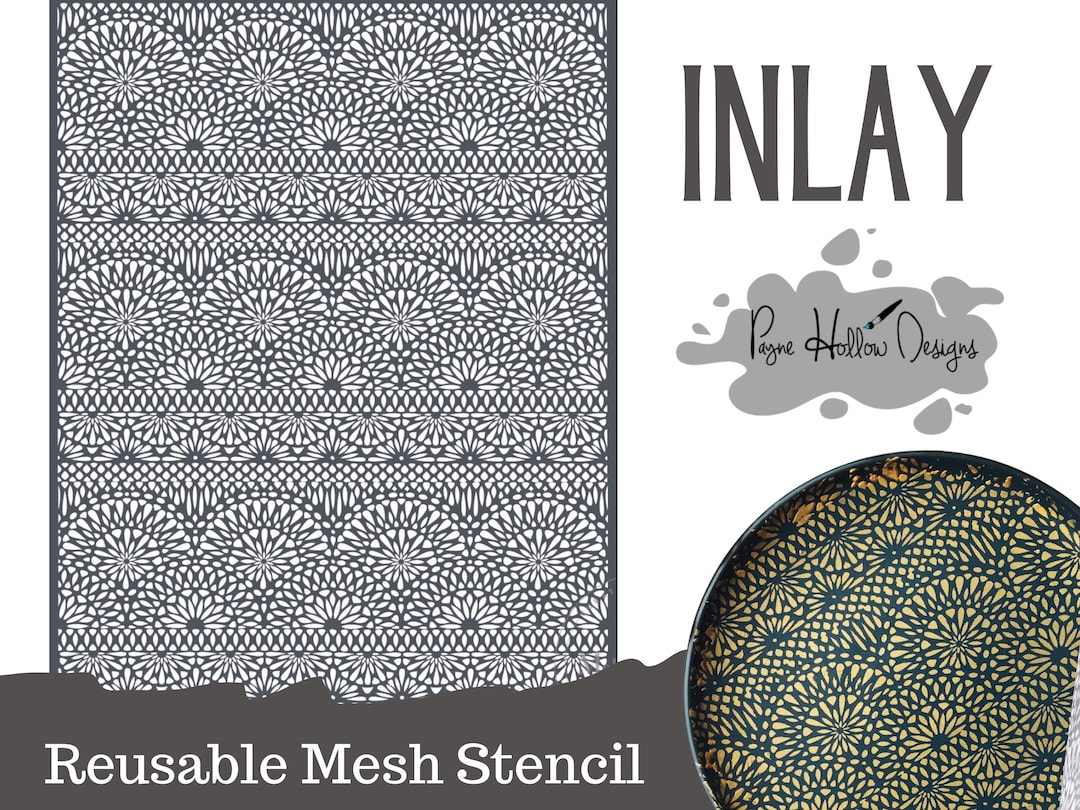 INLAY Reusable Mesh Stencil 8.5 X 11 Silkscreen Stencil DIY Chalk Paste ...