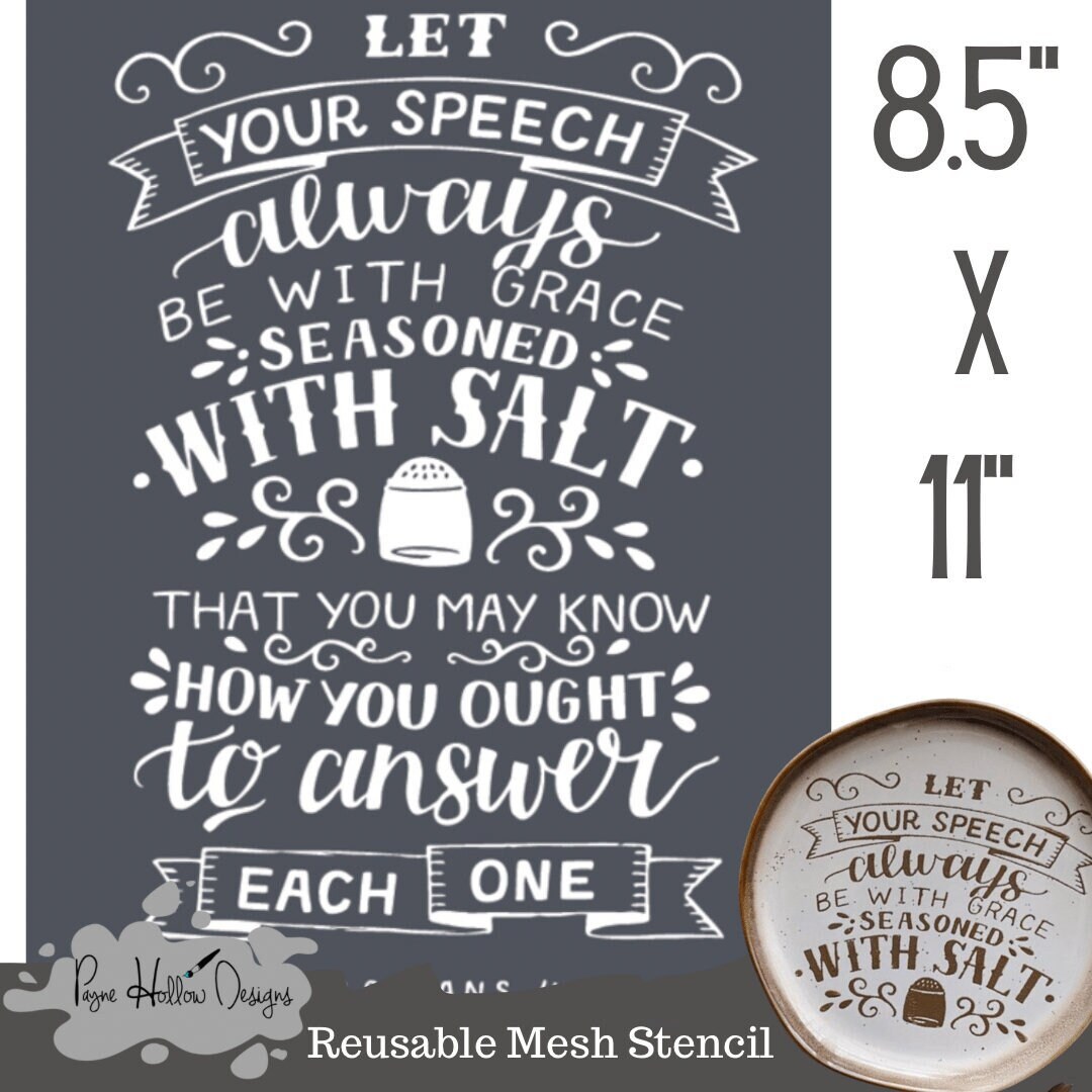 Seasoned With Salt Reusable Mesh Stencil 8.5 X 11 - Etsy