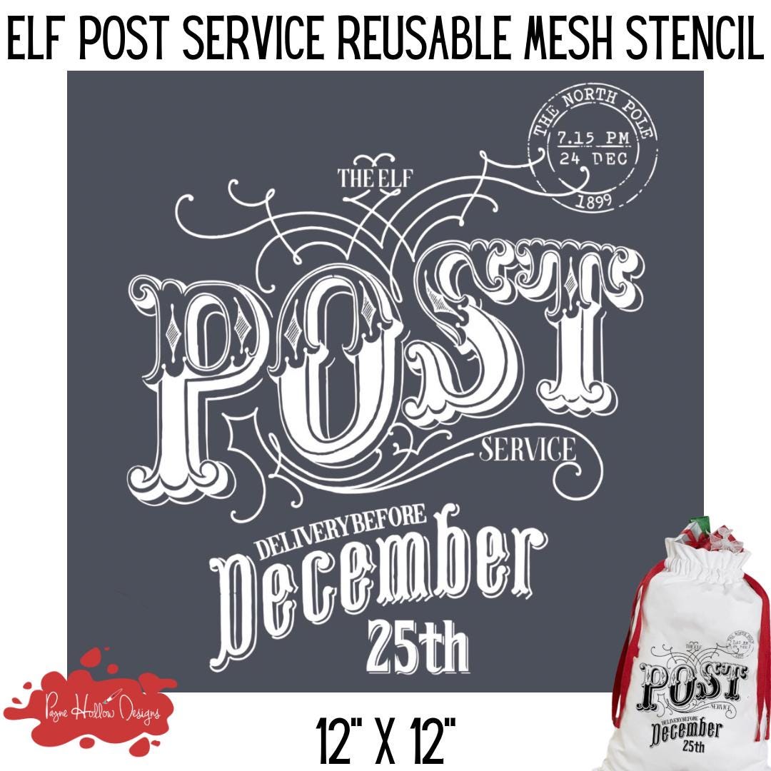 Elf Post Service Stencil • Reusable Mesh Stencil • 12 X 12 • DIY ...