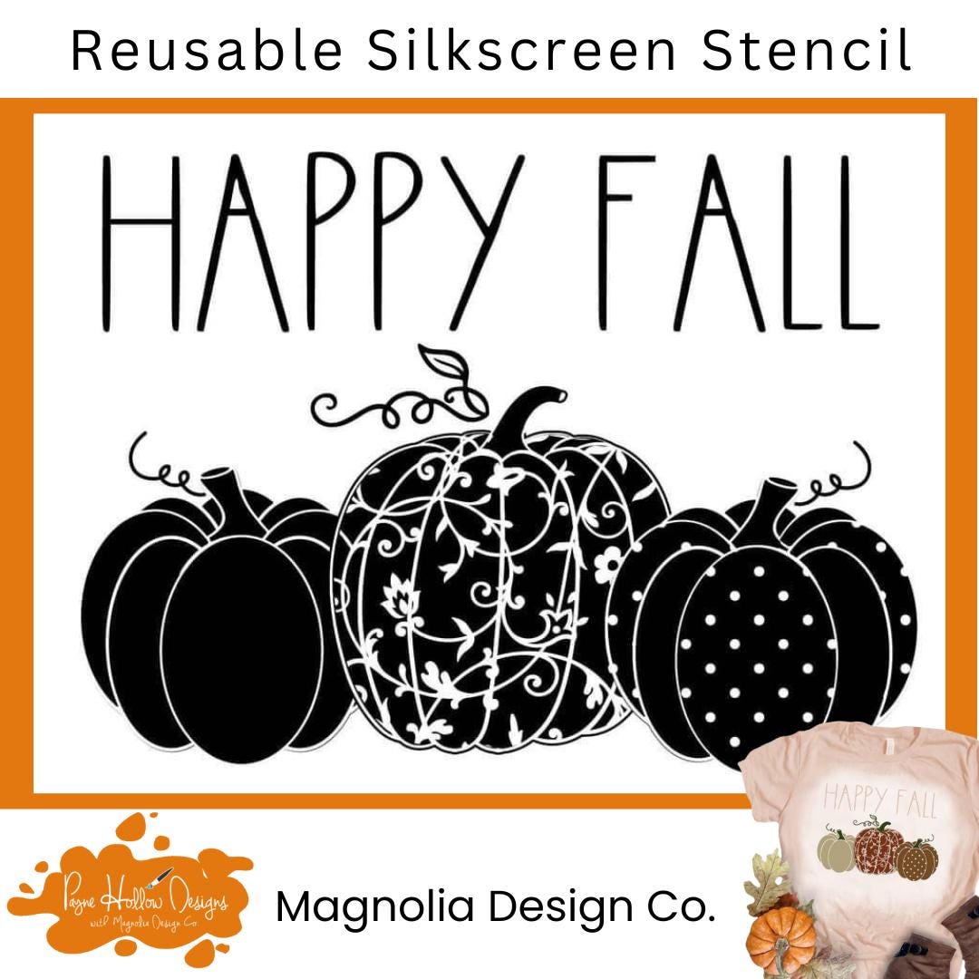 Happy Fall Pumpkins Stencil Magnolia Design Co 8.5 X 11 Reusable ...