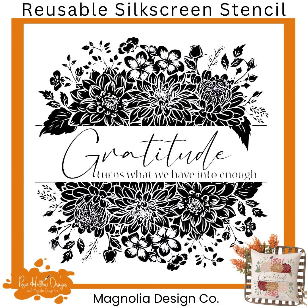 GRATITUDE Stencil • Magnolia Design Co • 12 X 12 • Reusable Silkscreen ...