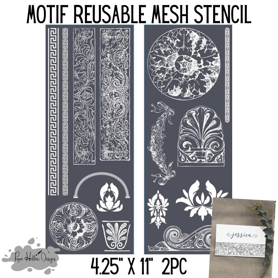 MOTIF Reusable Mesh Stencil • 4.25 X 11 2PC • Silkscreen Stencil • DIY ...