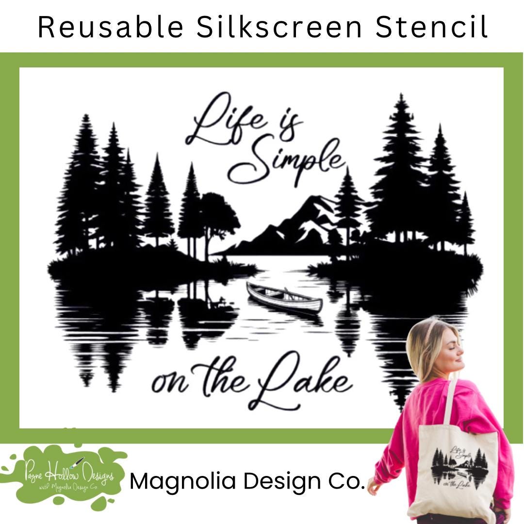 On the Lake Stencil • 8.5x11 Reusable Silkscreen • Magnolia Design Co ...