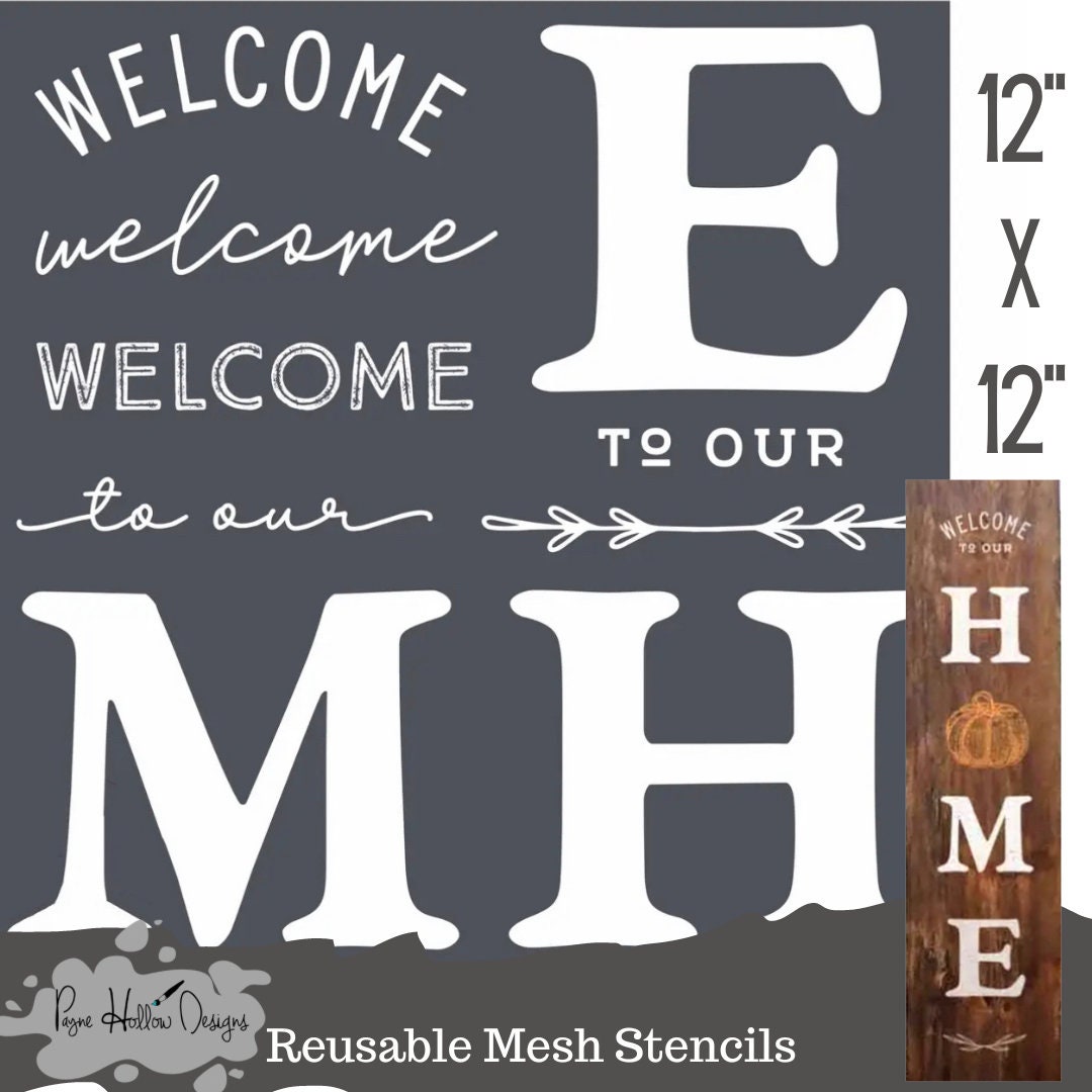 Welcome Home Stencil Reusable Mesh Stencil 12 X 12 DIY - Etsy