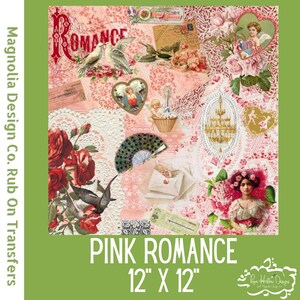 Pink Romance Transfer • by Magnolia Design Co • Rub on Transfer • 12 X ...