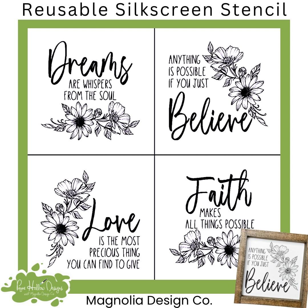 Dream Love Quads Stencil • Magnolia Design Co • 11 X 11 • Reusable ...