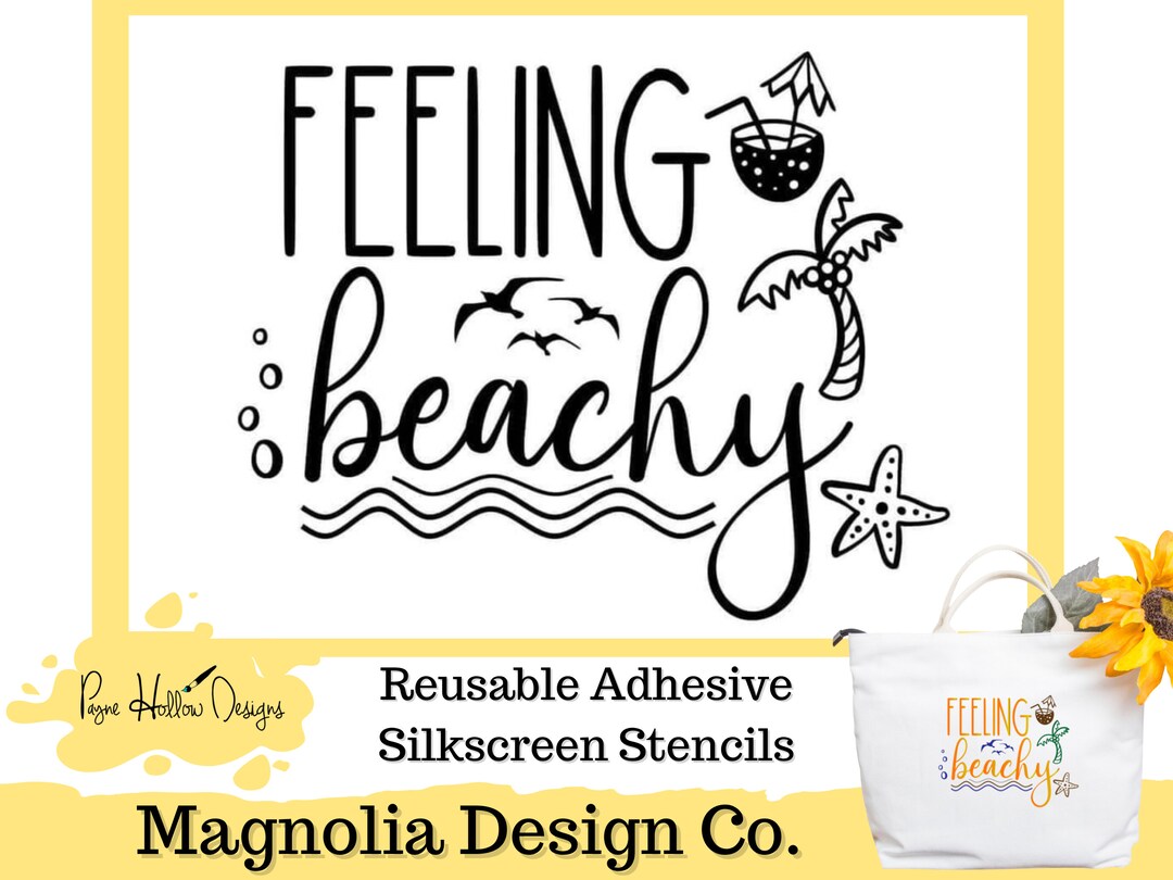 Feeling Beachy Stencil Magnolia Design Co 8.5 X 11 Reusable Silkscreen ...