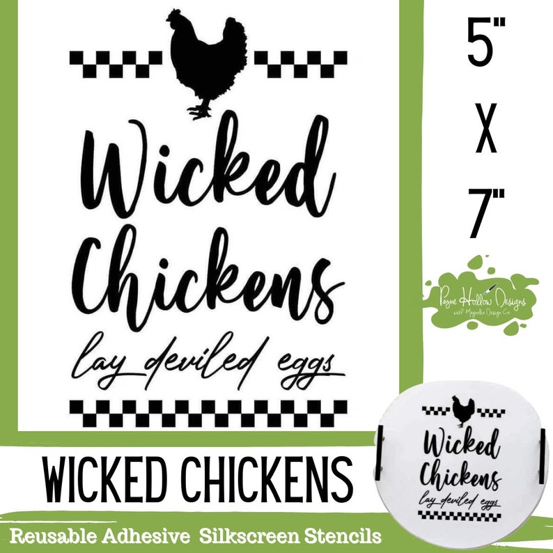 Wicked Chickens Stencil • Magnolia Design Co • 5 X 7 • Reusable ...