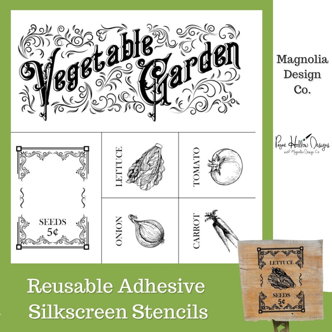 VEGETABLE GARDEN Stencil Magnolia Design Co 18 X 18 - Etsy
