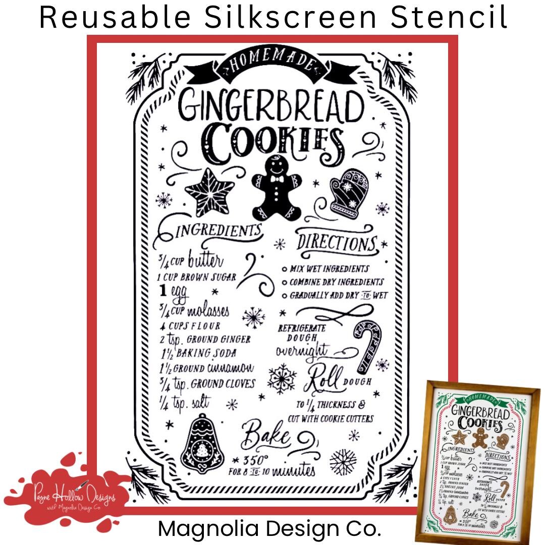 Gingerbread Cookies Recipe Stencil • Magnolia Design Co • 12 X 18 ...