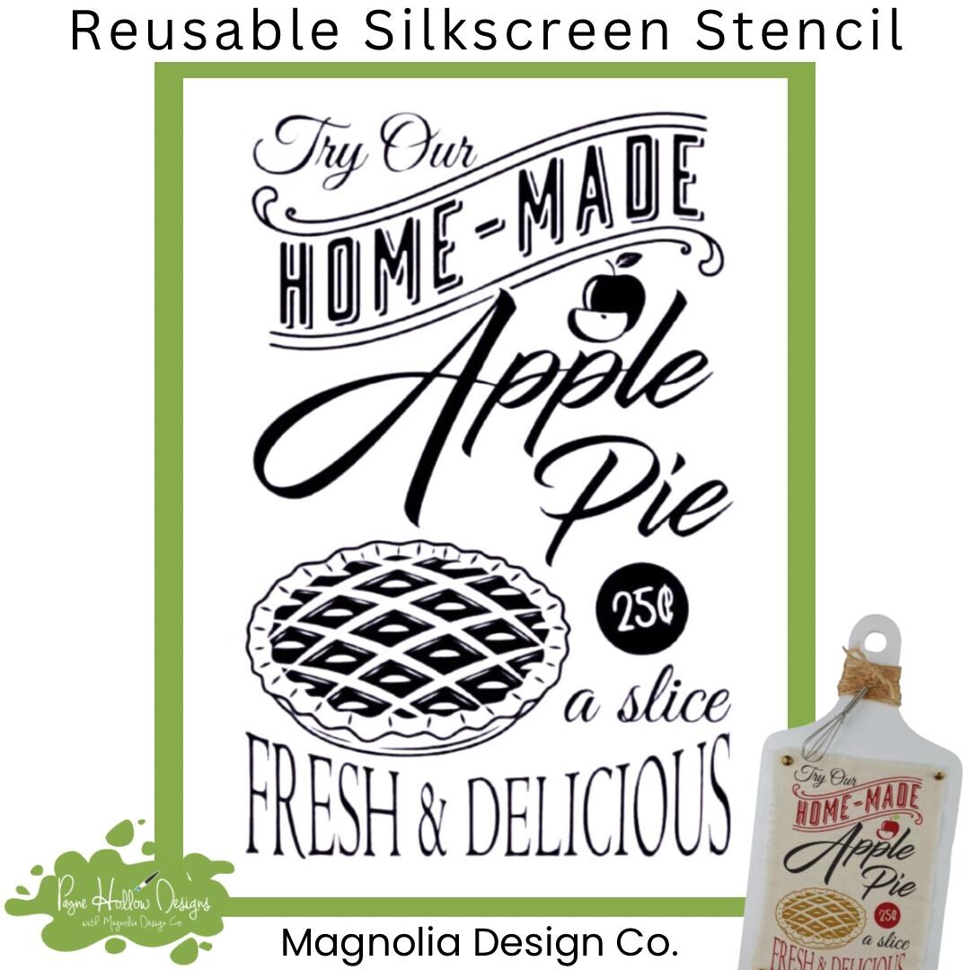 APPLE PIE Stencil • Magnolia Design Co • 5 X 7• Reusable Silkscreen ...