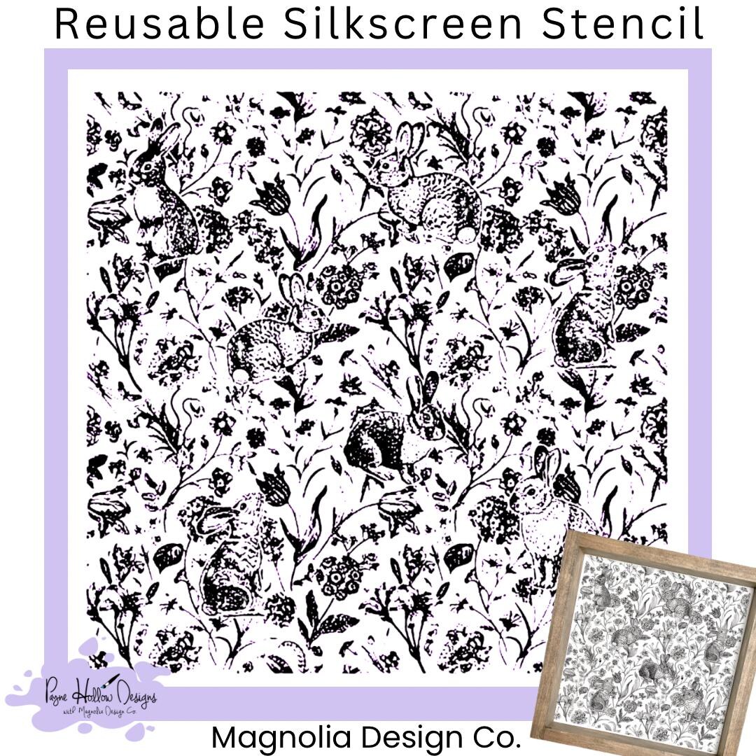 Vintage Rabbit Pattern Stencil • Magnolia Design Co • 15 X 15 ...