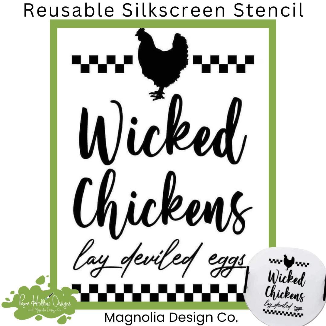 Wicked Chickens Stencil • Magnolia Design Co • 5 X 7 • Reusable ...