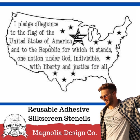 The Pledge of Allegiance Stencil Reusable Silkscreen Stencil - Etsy