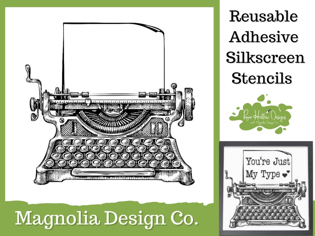 Typewriter Stencil Magnolia Design Co 12 X 12 Reusable Silkscreen ...