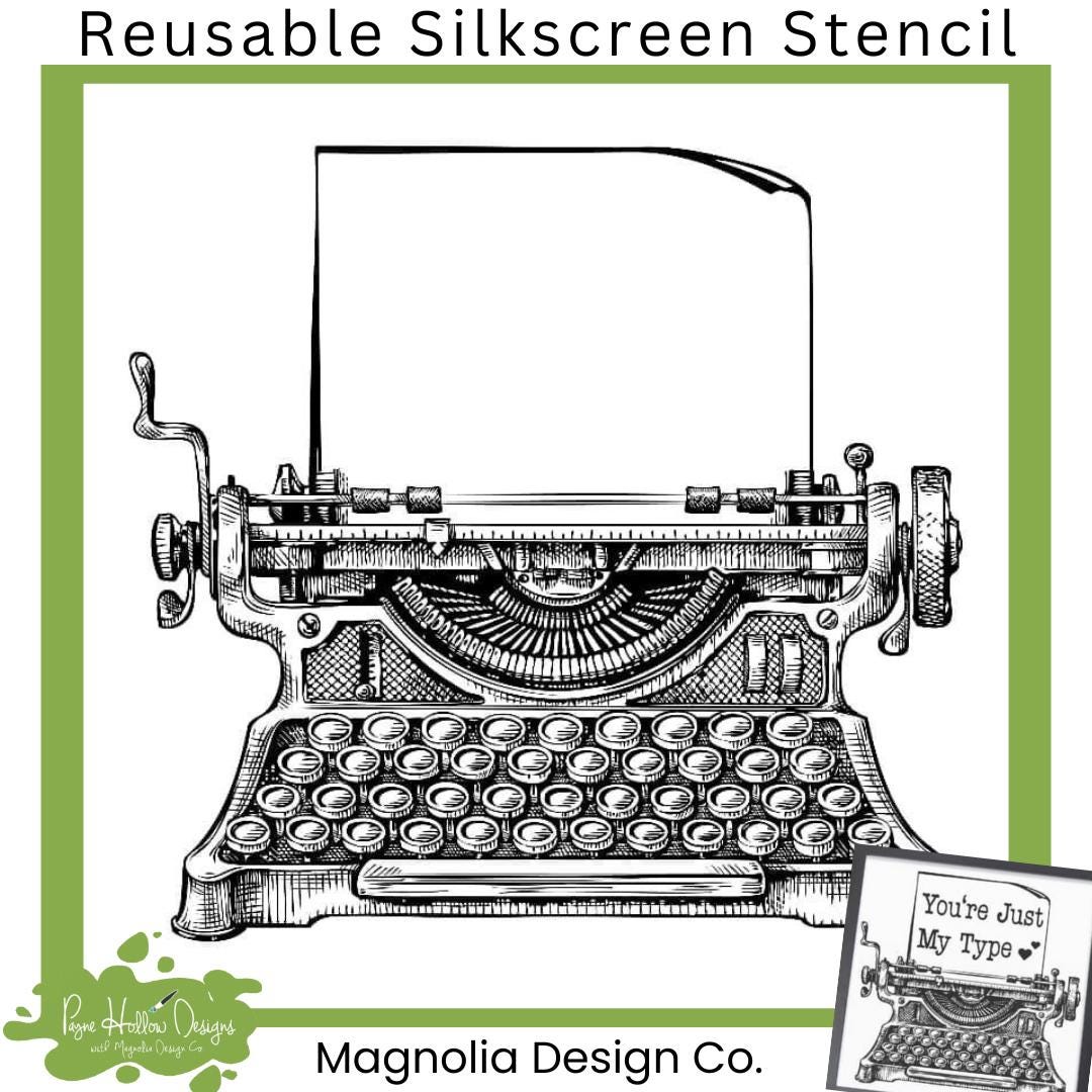 Typewriter Stencil • Magnolia Design Co • 12 X 12 • Reusable Silkscreen ...