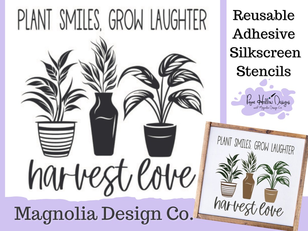 Plant Smiles Stencil Magnolia Design Co 12 X 12 Reusable Silkscreen ...