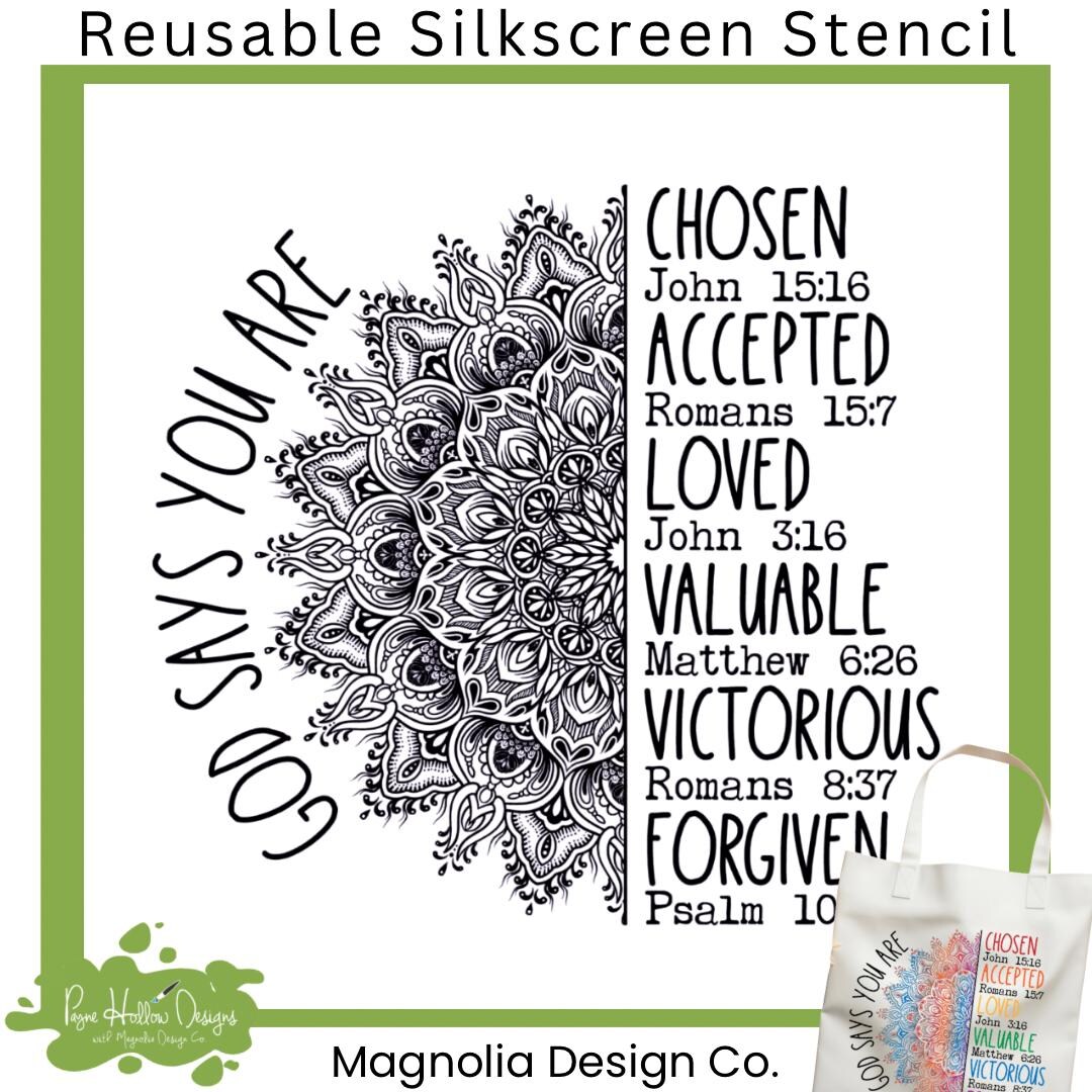 God Says Stencil • Magnolia Design Co • 11 X 11 • Reusable Silkscreen ...