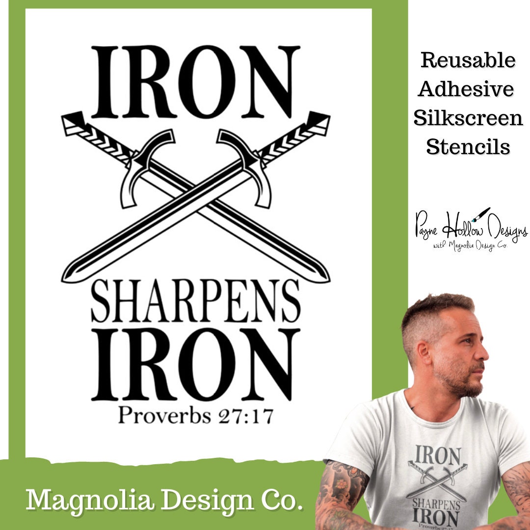 Iron Sharpens Iron Stencil Magnolia Design Co 8.5 X 11 - Etsy