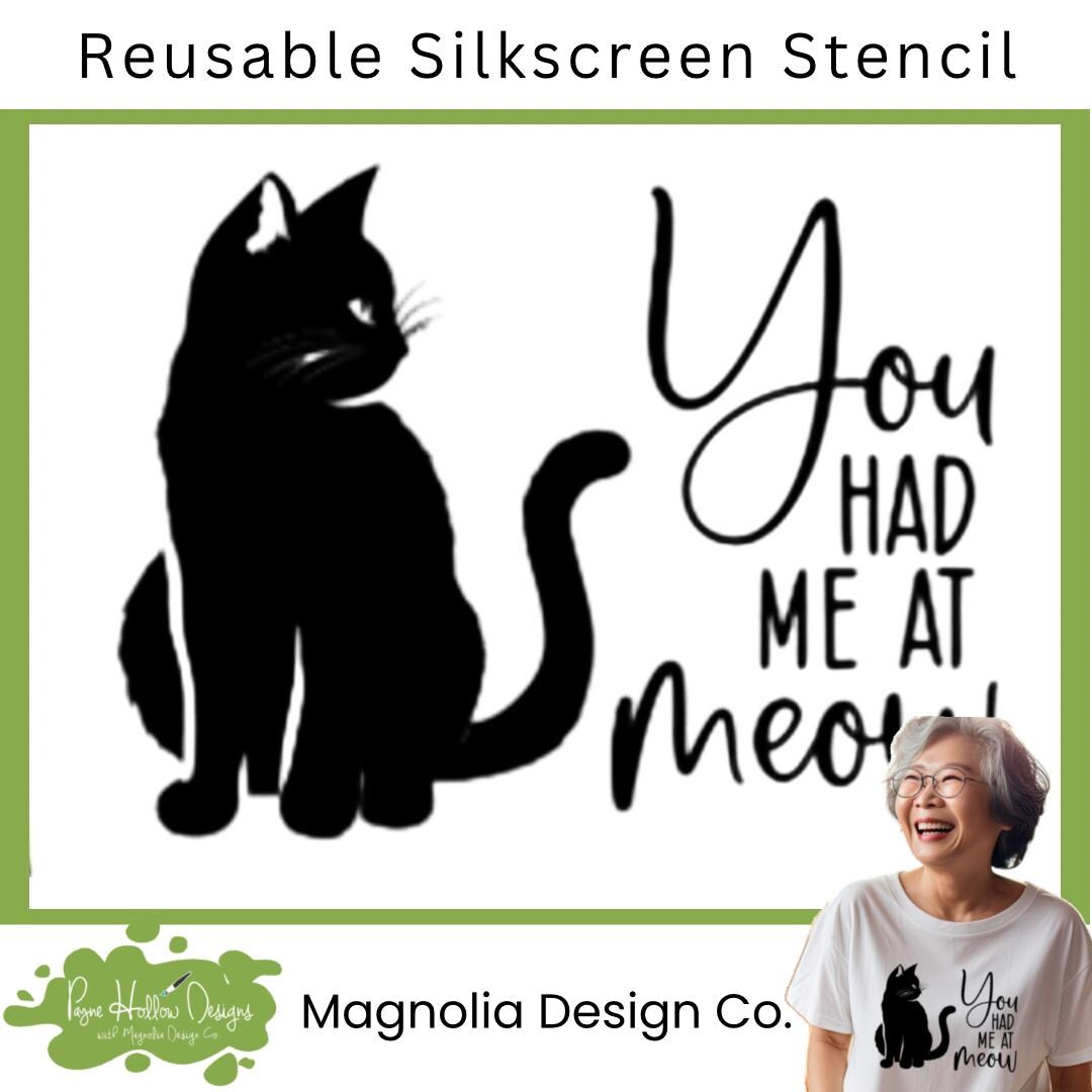 MEOW Stencil • Magnolia Design Co • 8.5 X 11 • Reusable Silkscreen ...