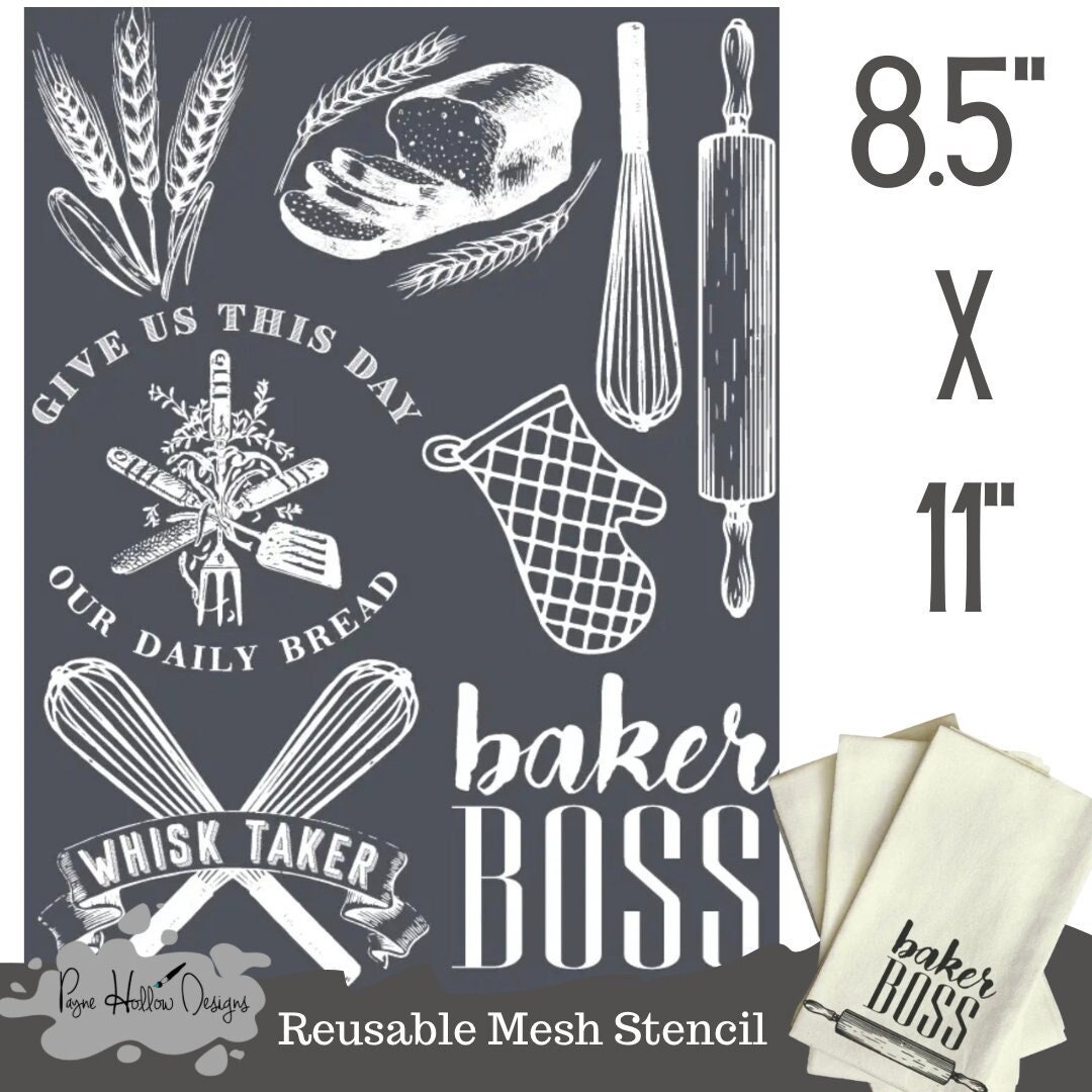 BAKER BOSS Reusable Mesh Stencil Silkscreen Stencil 8.5 X - Etsy