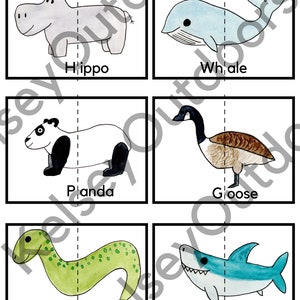 Mix and Match Animal Cards - Etsy