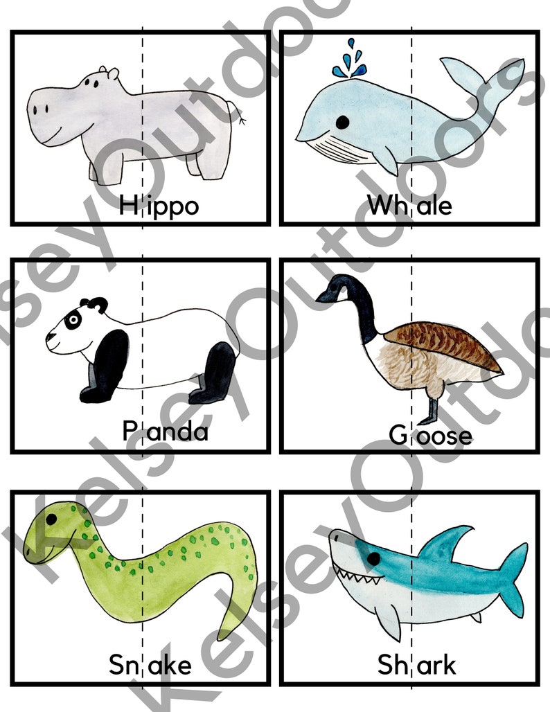 Mix and Match Animal Cards - Etsy