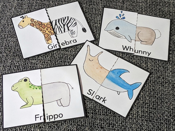 Mix and Match Animal Cards | Etsy