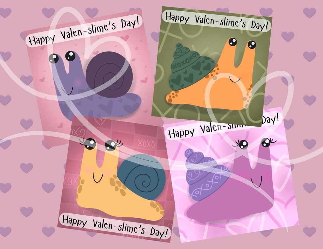 Printable Snail Valentines - Etsy