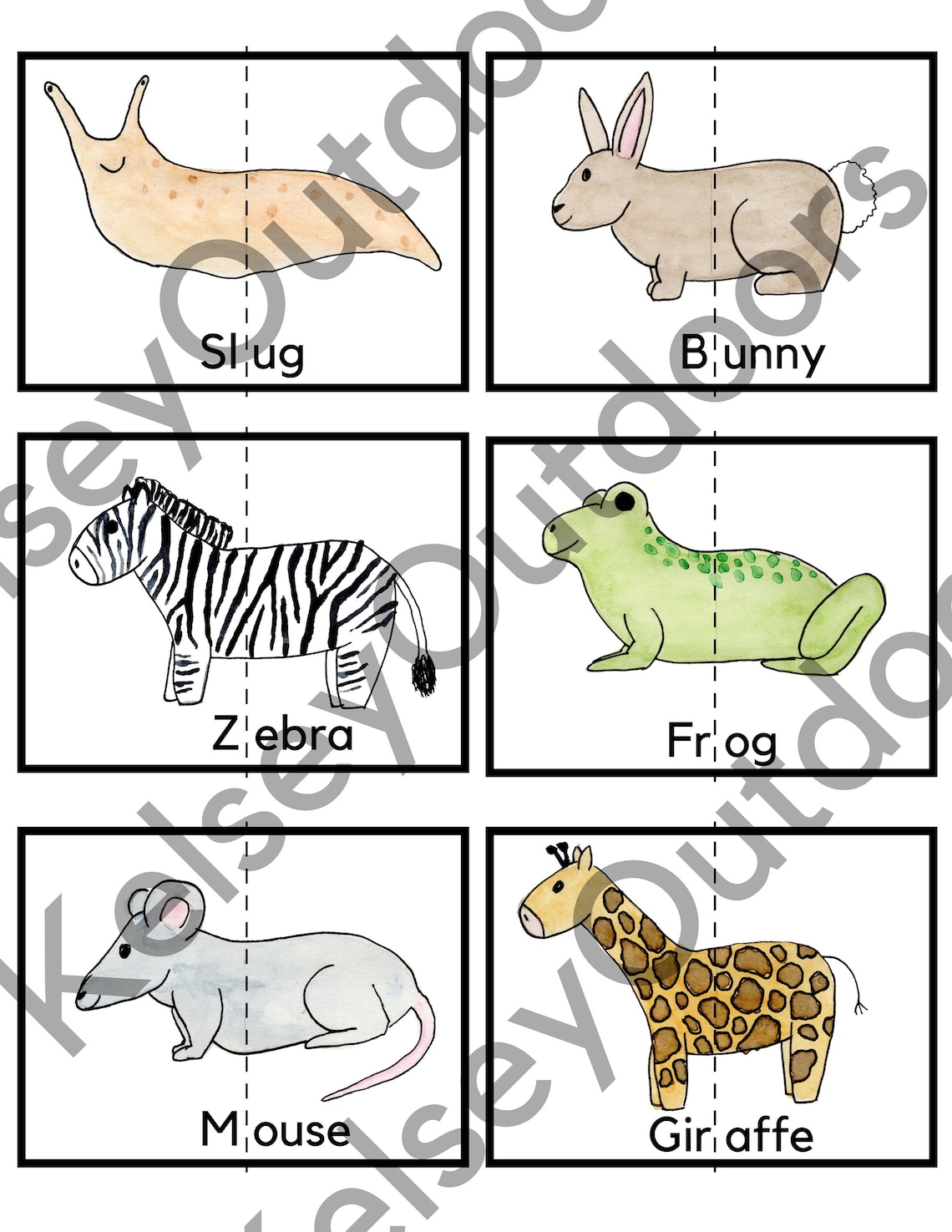 Mix and Match Animal Cards - Etsy