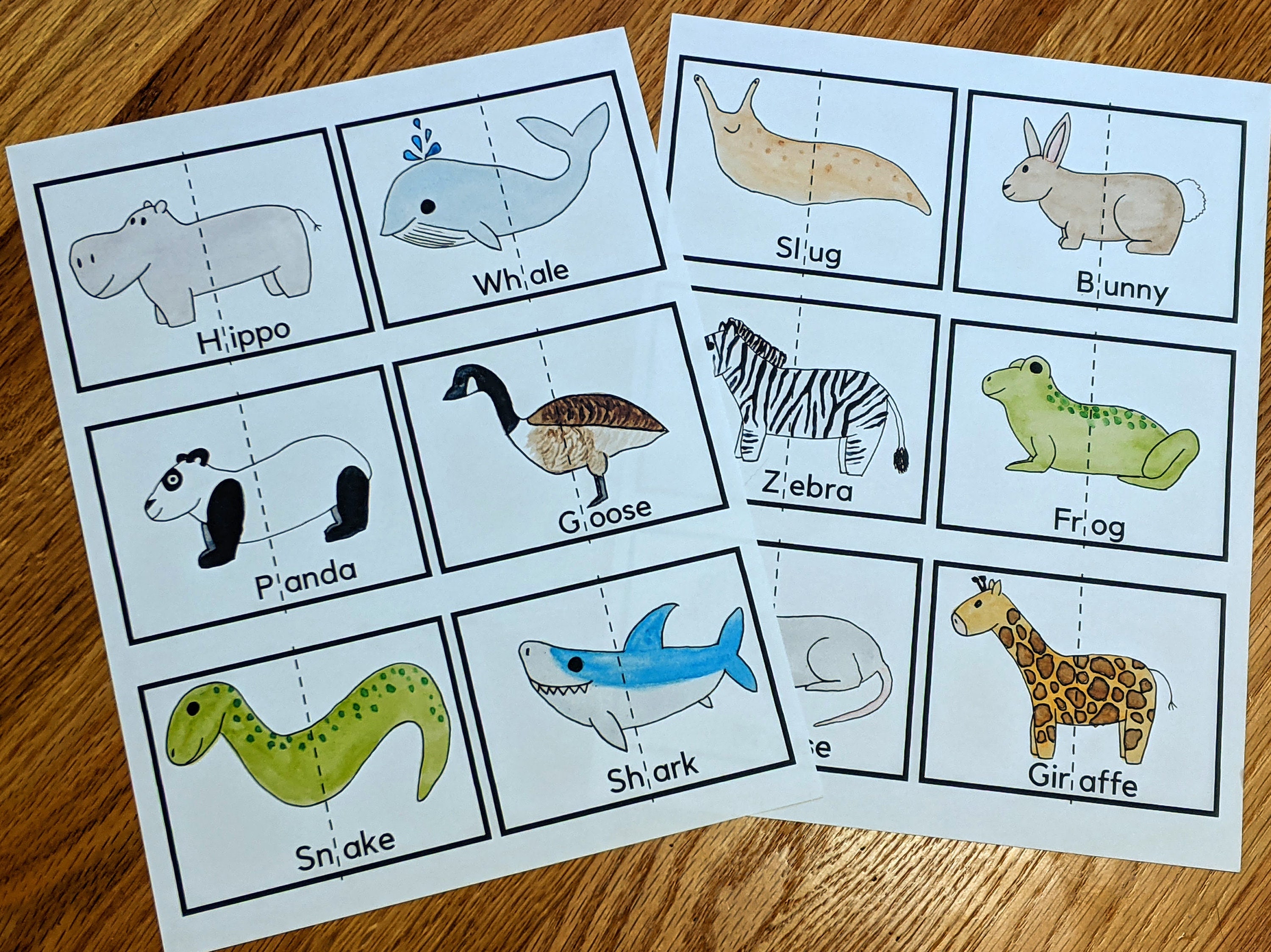 Mix and Match Animal Cards - Etsy UK