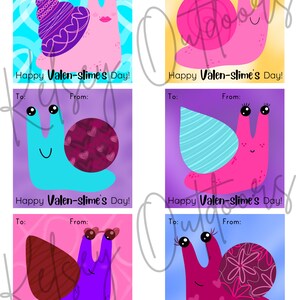 Printable Snail Valentines Digital Download Colorful Snail Valentine ...