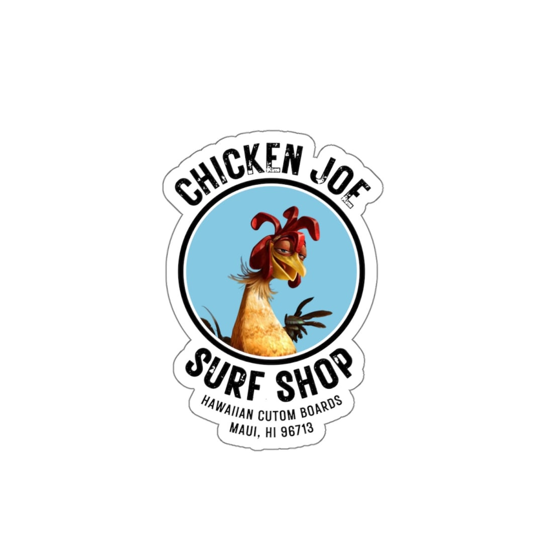 Chicken Joe Surf Shop Sticker Surfs Up Hawaii Vinyl - Etsy
