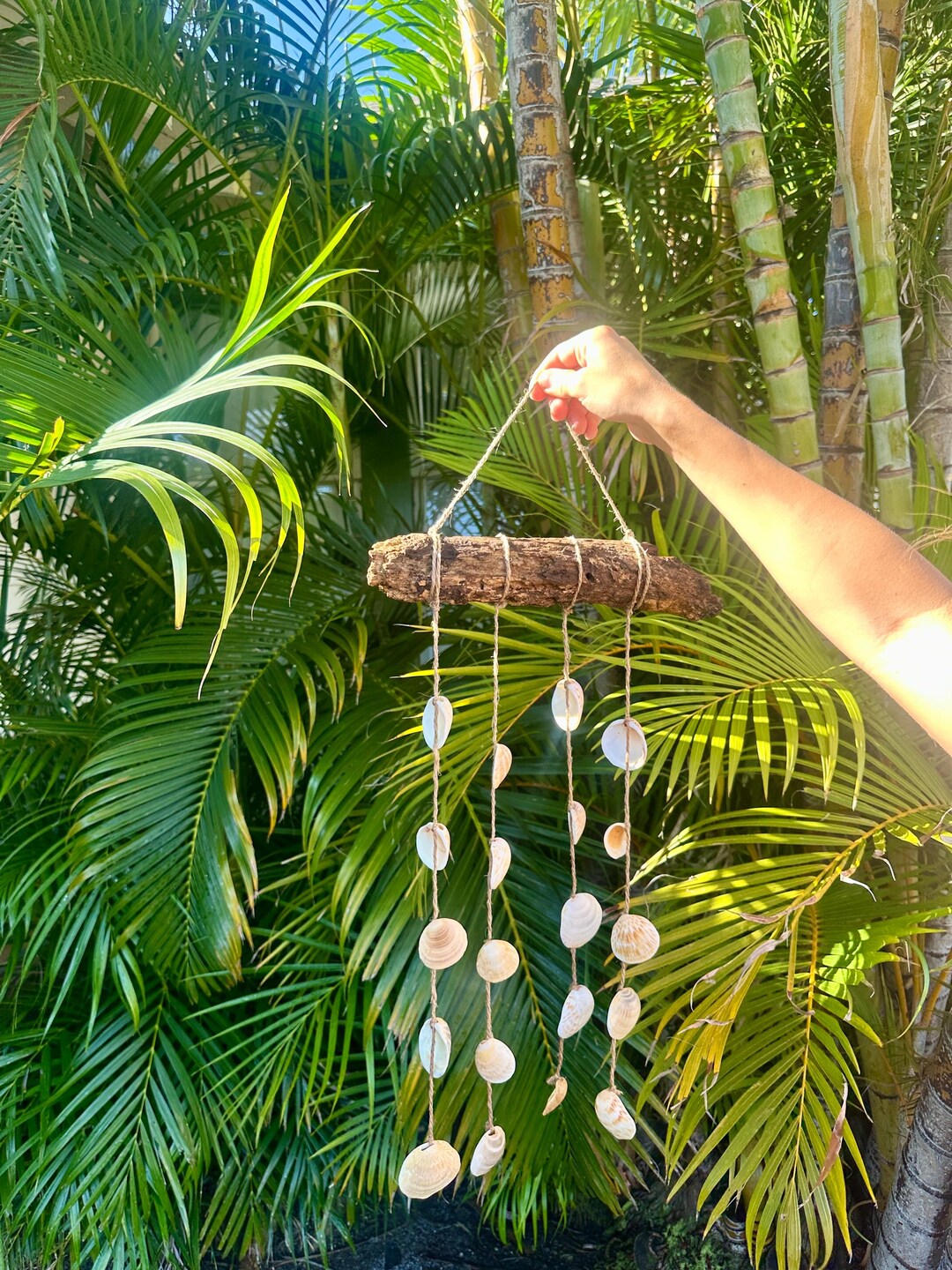Handmade Boho Wind Chime | Rustic Driftwood & Metal Bells | Unique ...