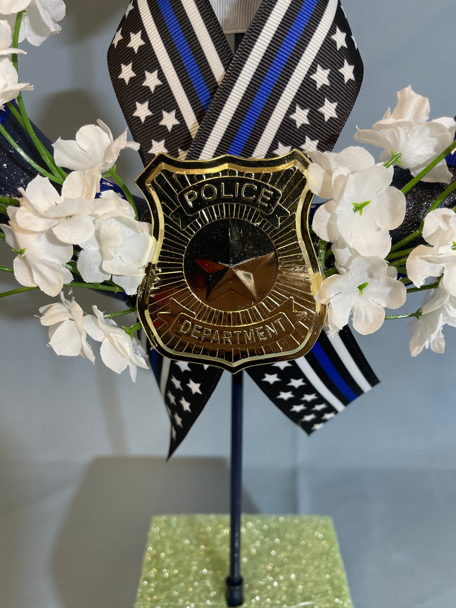 Police Memorial Cemetery Wreath Funeral Flowers Commemorate | Etsy