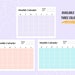 Simple Printable Monthly Calendar, Horizontal Calendar, Multiple Colors ...