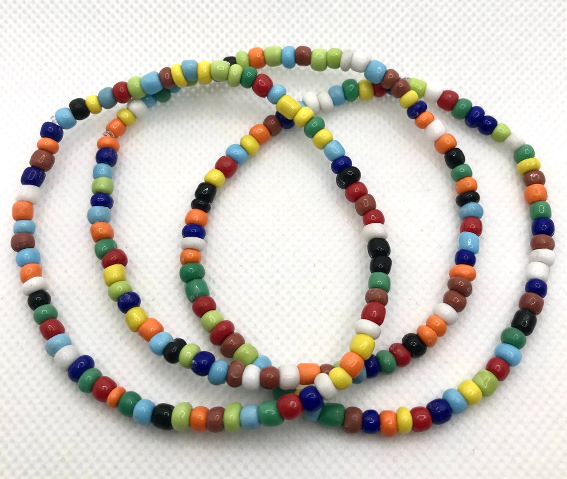 Glasperlen Armband 3er Set Multicolor Buntes Glasperlen | Etsy