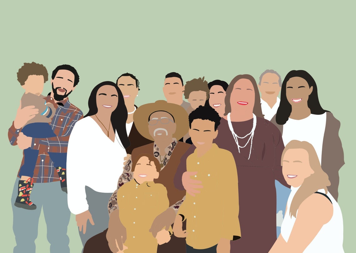 Custom Digital Illustration, Portrait From Photo, Faceless Portrait ...