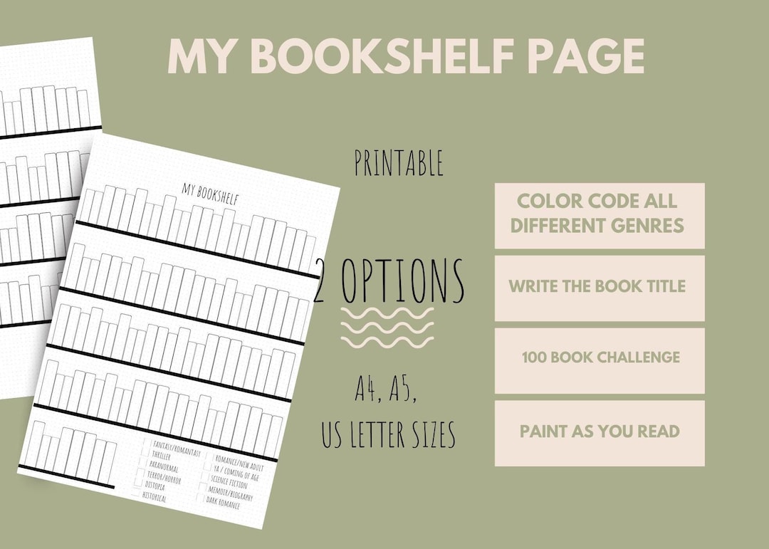 My Bookshelf Reading Tracker, Bookshelf Reading Tracker Printable ...