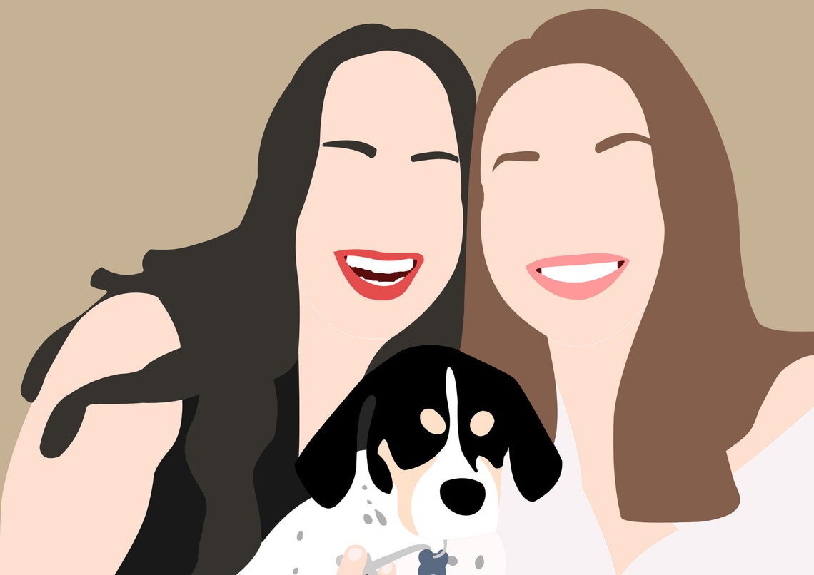 Custom Digital Illustration Portrait From Photo Faceless - Etsy