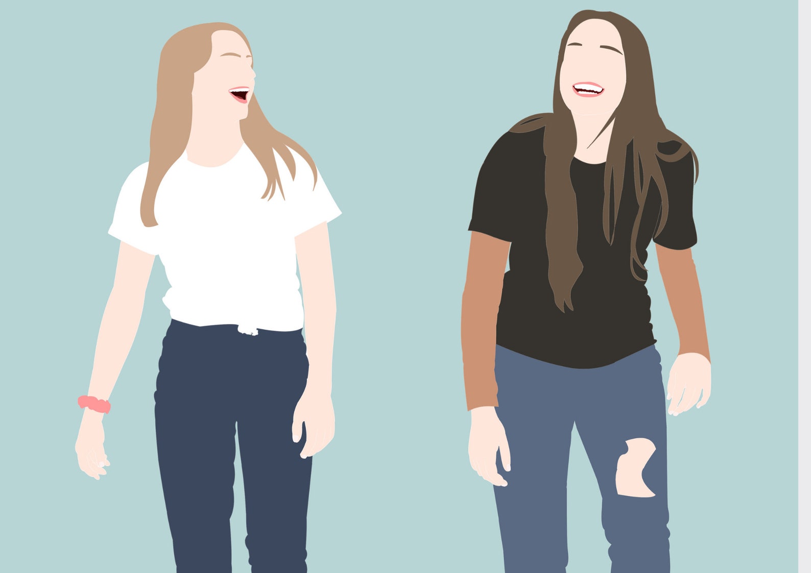 Custom Digital Illustration Portrait From Photo Faceless - Etsy