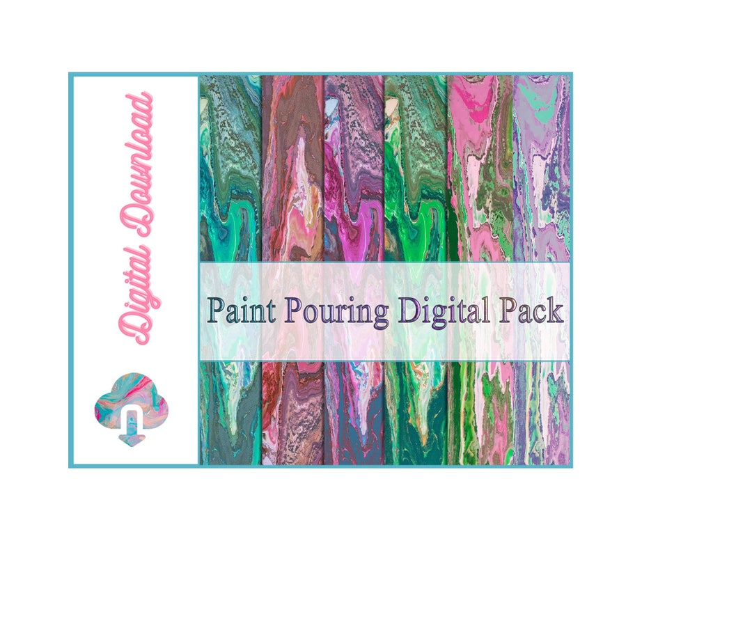 Paint Pouring Digital Pack 6 Paint Pouring Patterns Scrapbooking ...