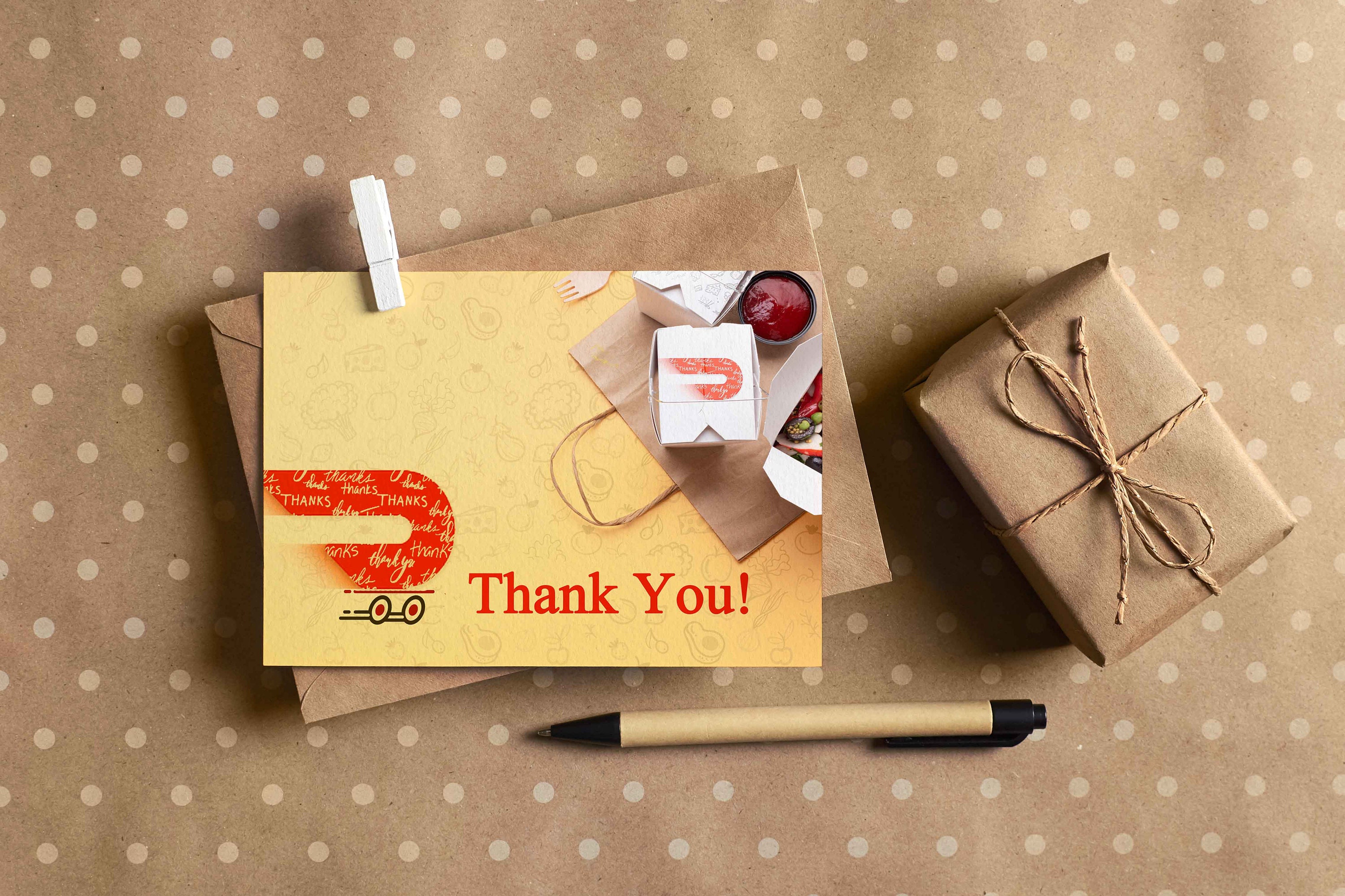 Food Delivery Thank You Card Doordash Thank You Card Print - Etsy
