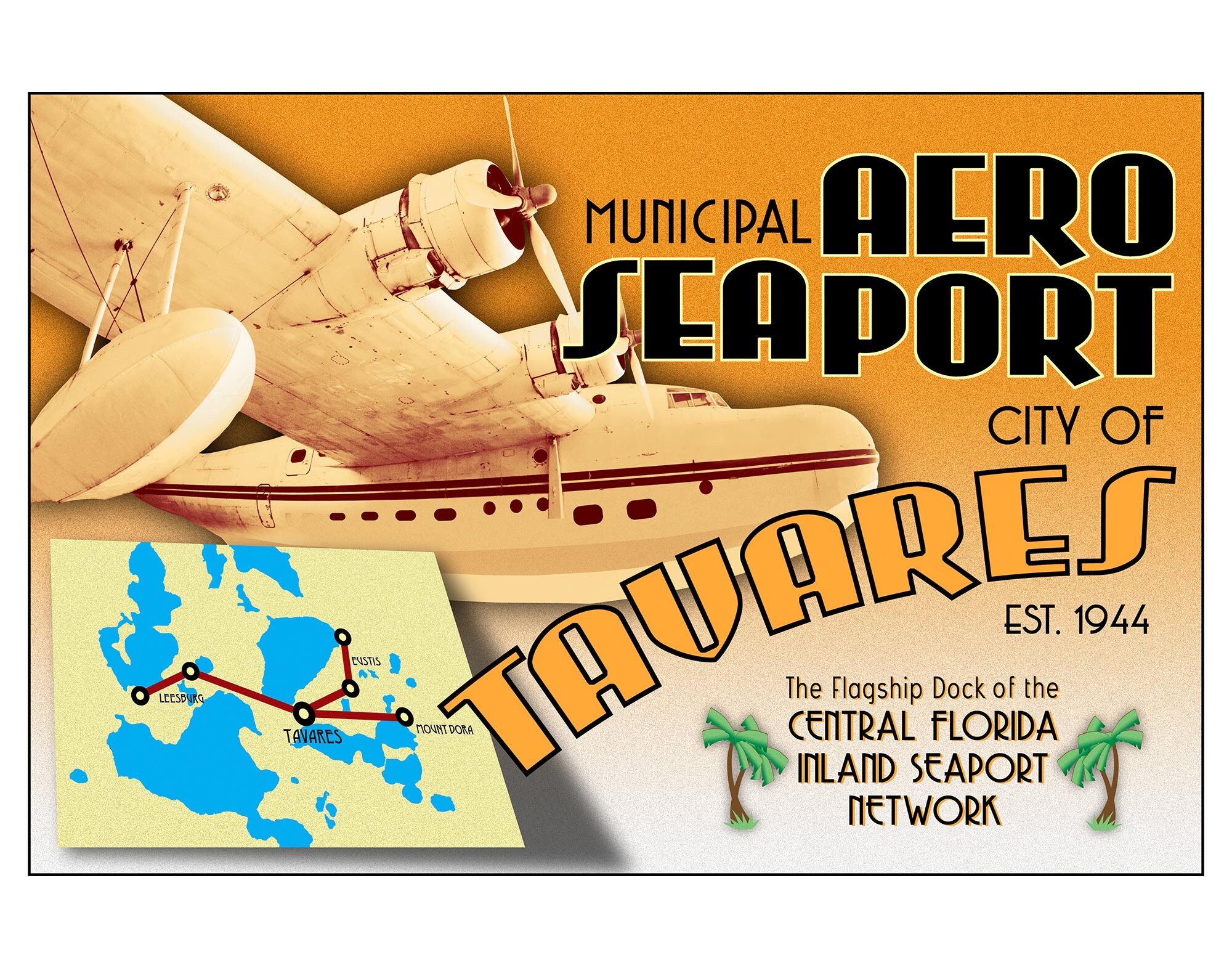 Tavares Aero Seaport DIGITAL DOWNLOAD Seaplanes and Citrus Set of 4 ...