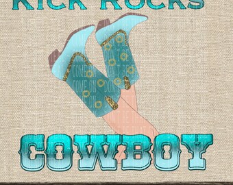 Kick Rocks Cowboy Svg - Etsy