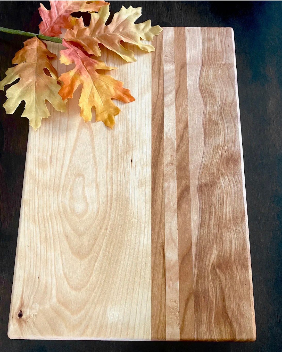 Maple Cutting Board With Cherry, Walnut, or Purple Heartwood Accents - Etsy