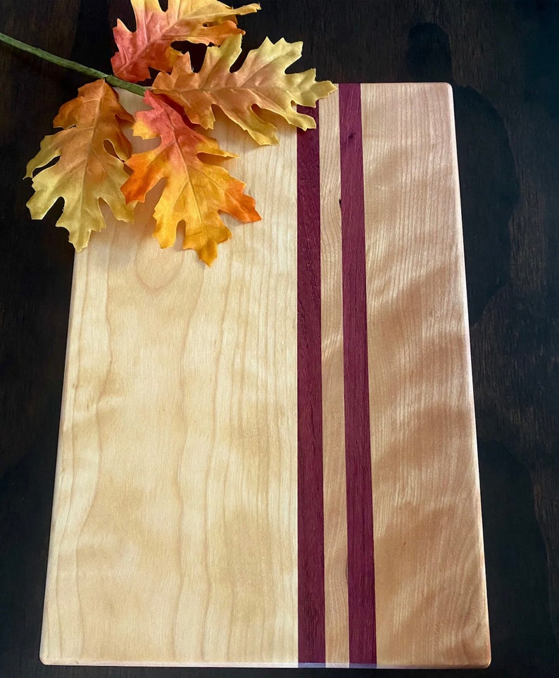 Maple Cutting Board With Cherry, Walnut, or Purple Heartwood Accents - Etsy
