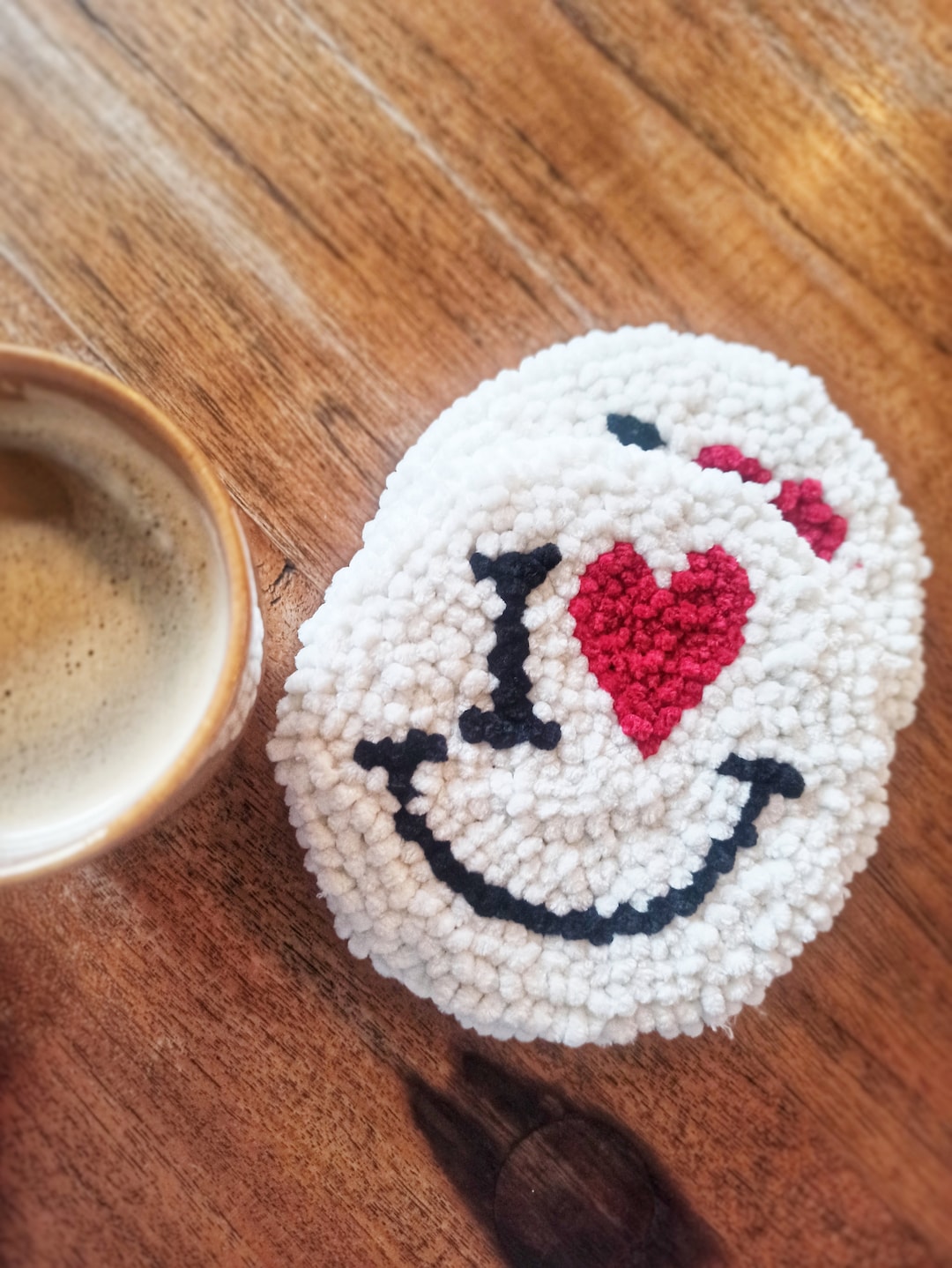 Coffee and Tea Coasters, Punch Needle, Favoruite Gift, Handmade Jewelry ...