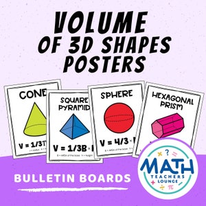 Volume of 3D Shapes Posters - Math Bulletin Board - Etsy