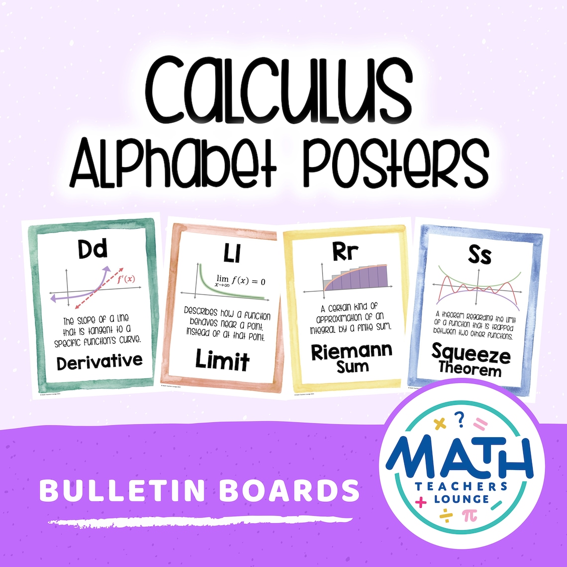 Calculus Alphabet Posters - Math Classroom Bulletin Board - Etsy